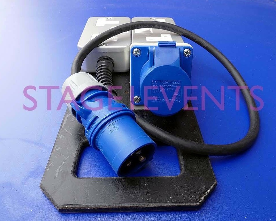 Stage Power Distro 16A Ceeform Cable In/16A Chassis LoopOut x4 13A ...