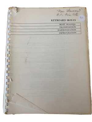 KEYBOARD SKILLS Textbook~Sight Reading/Transposition/Harmonization ...
