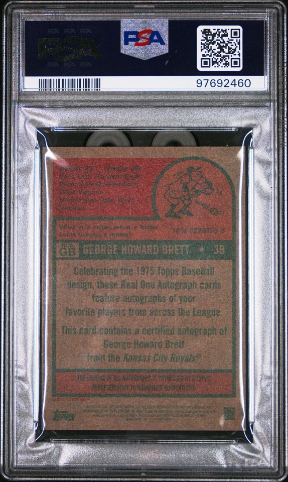 2024 Topps Heritage MINI George Brett Auto PSA 10 POP 1 Real One ...
