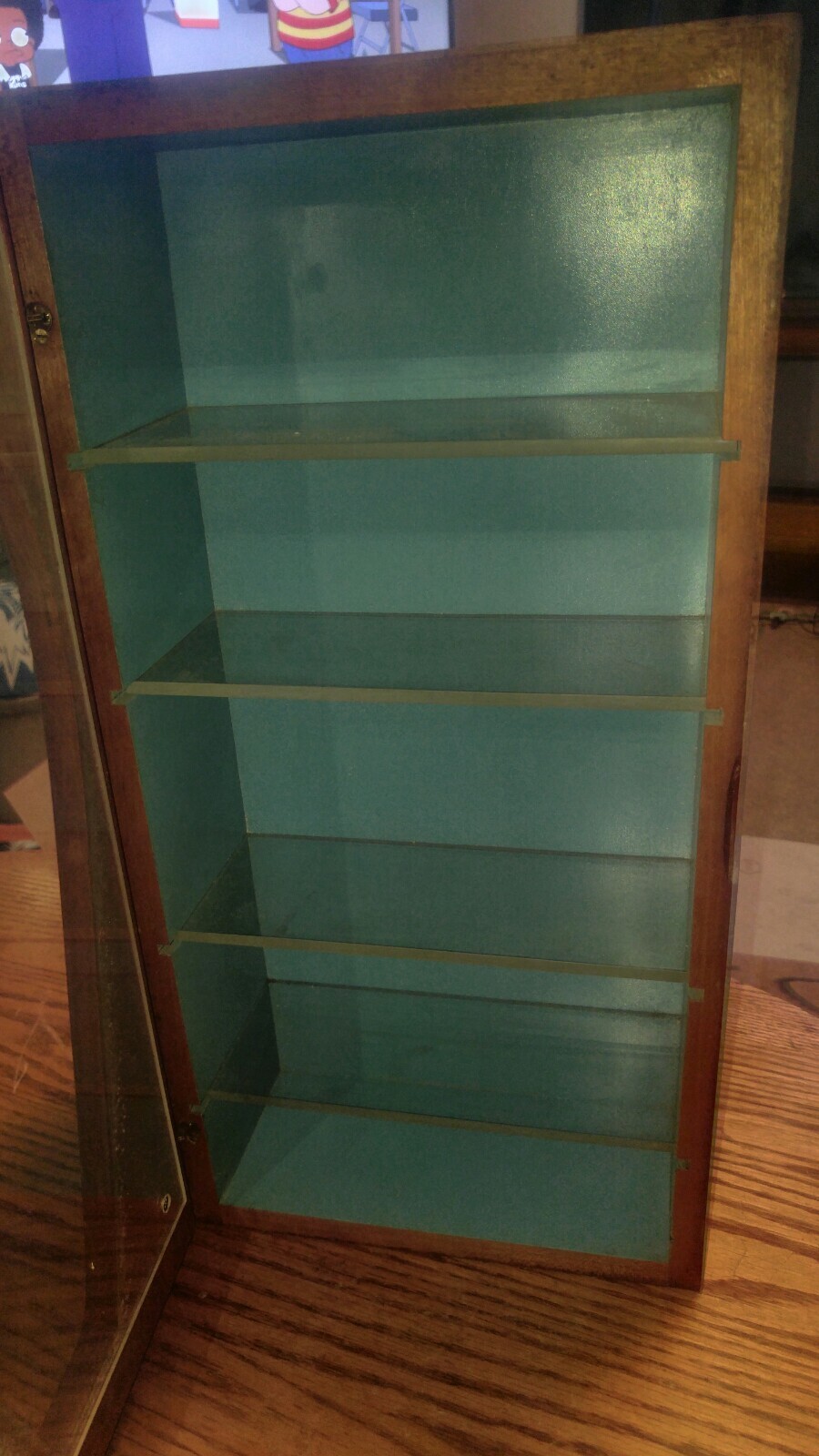 Vintage Coffin Curio Cabinet Custom Made Trinket Wood Shelf Nick Knacks ...