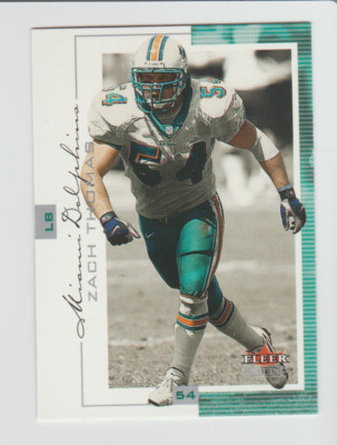 2001 Fleer Genuine #100 Zach Thomas card, Miami Dolphins HOF | eBay