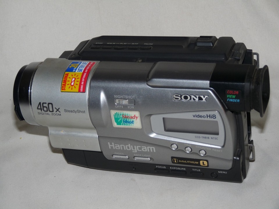 Sony CCD-TR818 HI8 8mm Video8 camera Camcorder VCR Player Video ...
