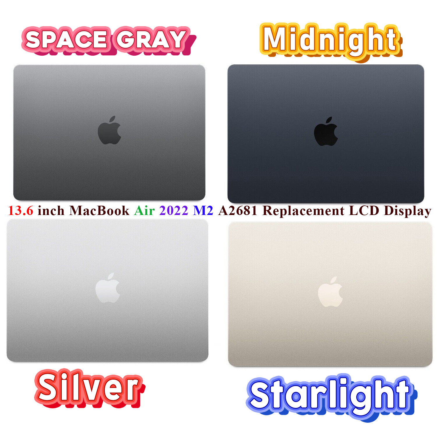 Replacement for Macbook Air 13 2022 A2681 LCD Display Assembly Space ...