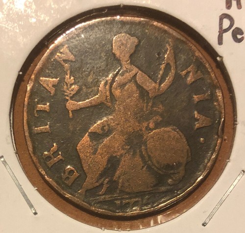 1775 Great Britain Copper 1/2 Penny Coin -George III~KM#601 | eBay