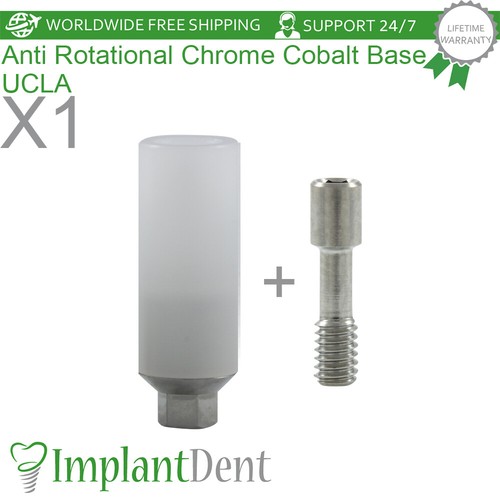 1x Anti Rotational Chrome Cobalt Base (UCLA) Dental Prosthetics Int Hex ...