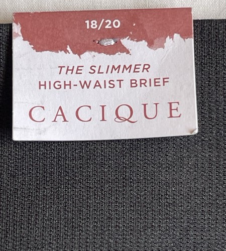 CACIQUE, The Slimmer, High Waist Brief, 18/20, Black, New $16.50 Tags ...