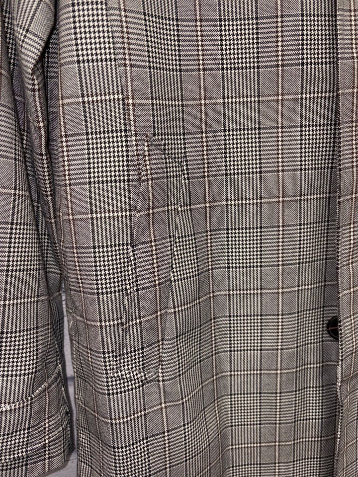 DEBENHAMS BNWT Black/White 100% Cotton Checked Mac Men's UK Size S- CG ...