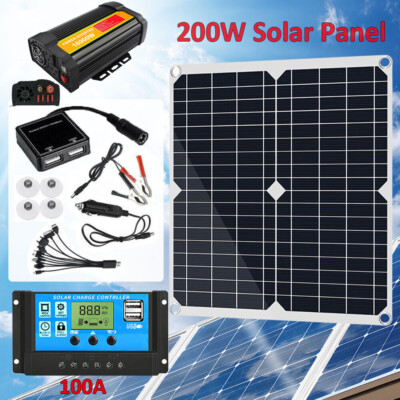16000W Complete Solar Panel Kit Solar Power Generator 100A Home 110V ...