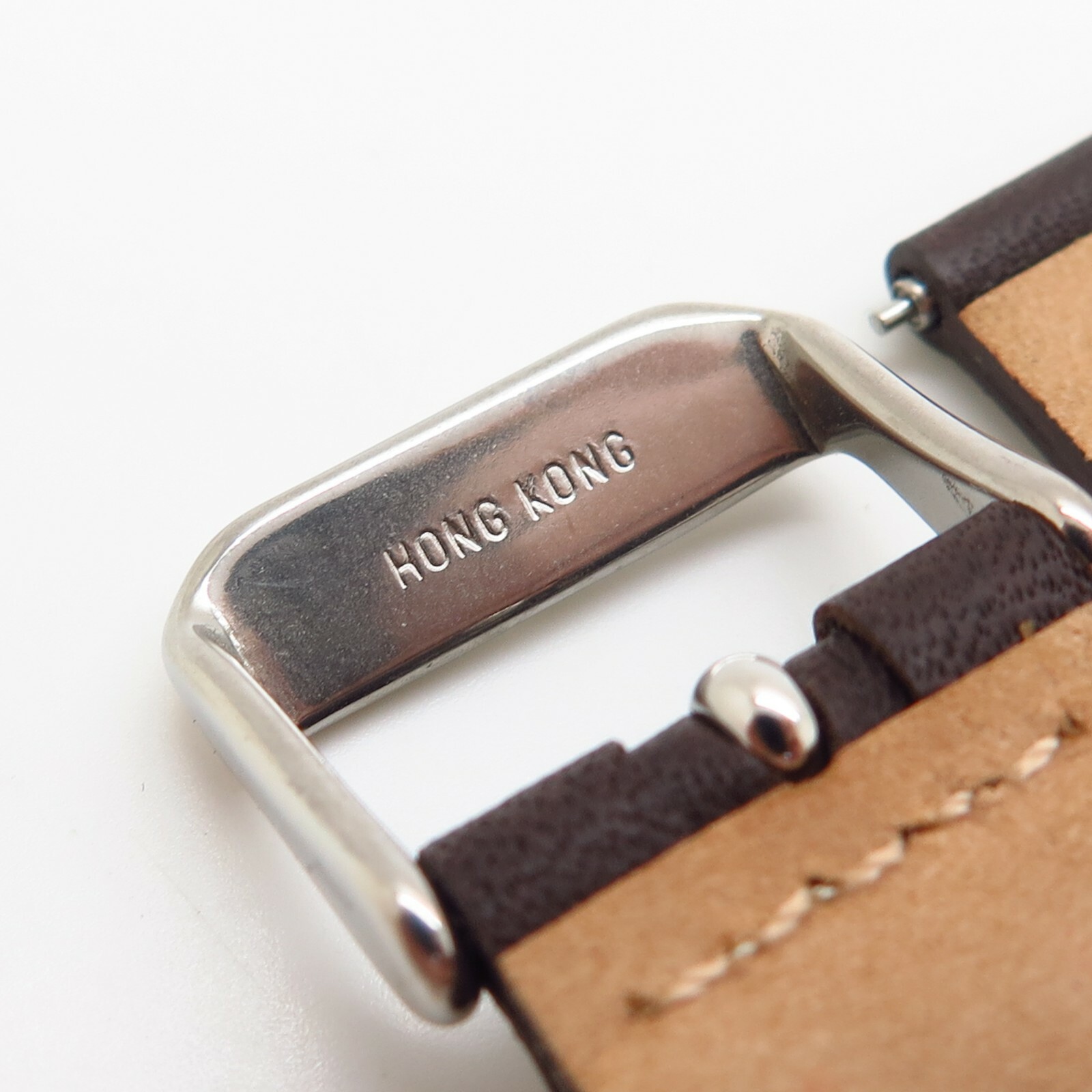 18mm Brown Genuine Leather Double Contrast Stitched Watch Band | eBay