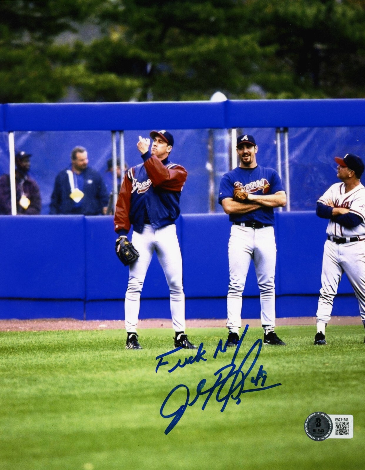 John Rocker Signed Atlanta Braves 8x10 Photo w/ F**k NY Beckett Witness ...