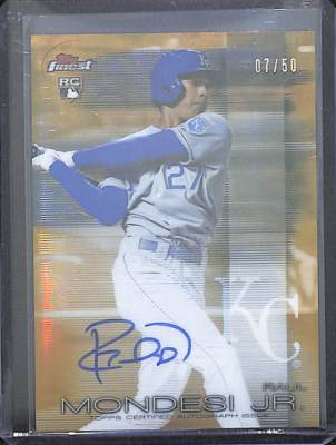 2016 Topps Finest Gold Refractor Rookie Autograph FA-RM Raul Mondesi Jr ...