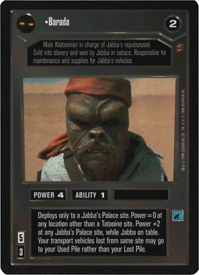 Star Wars CCG Jabba's Palace Barada | eBay
