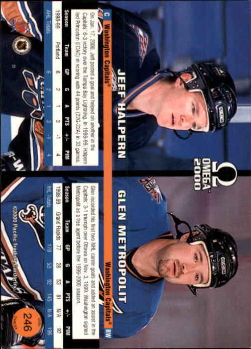 1999-00 Pacific Omega Capitals Hockey Card #246 Halpern Rookie/Mtrplt ...