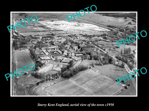 OLD 8x6 HISTORIC PHOTO OF STURRY KENT ENGLAND AERIAL VIEW OF THE TOWN ...