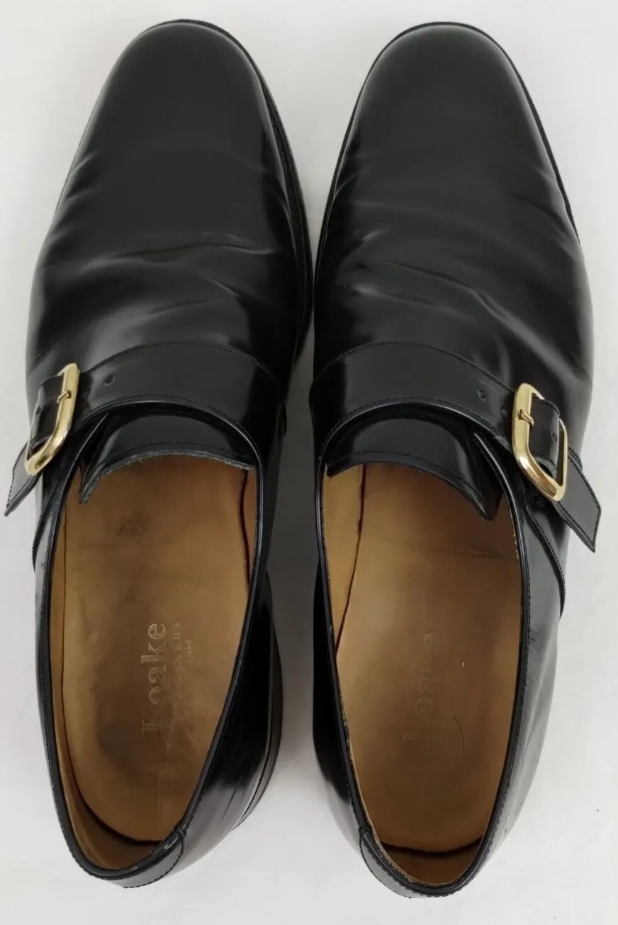 Loake Paisley Mens Black Leather Buckle Monk Strap Slip On Dress Shoes ...