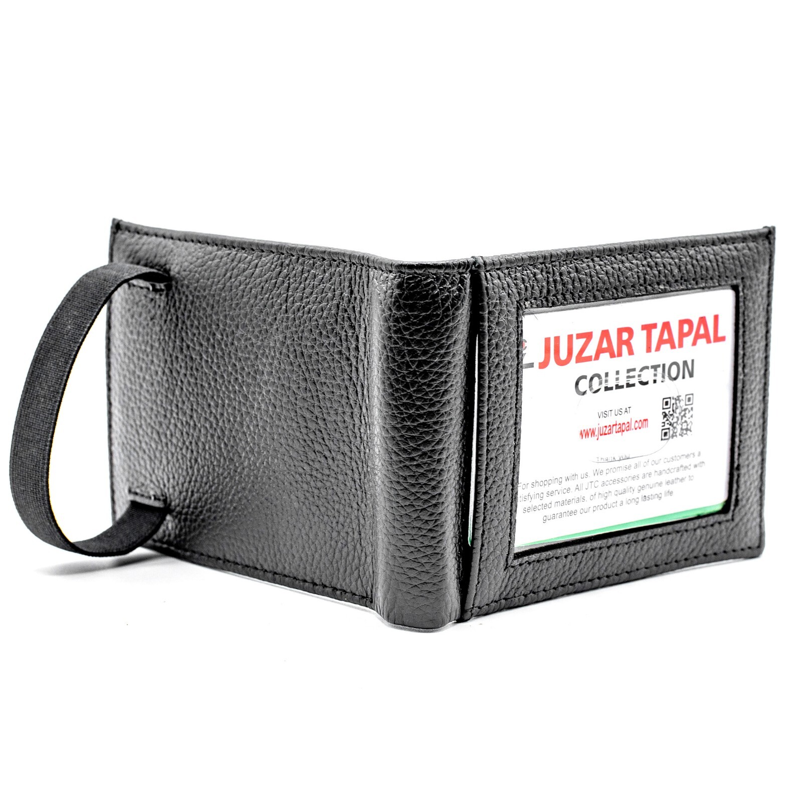 RFID Safe Leather Bifold Wallet for Men with Elastic Closer Card Case ...