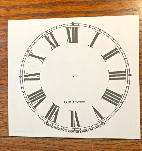 5 Inch Seth Thomas Clock Replacement Paper Dial (Lot 146) | eBay