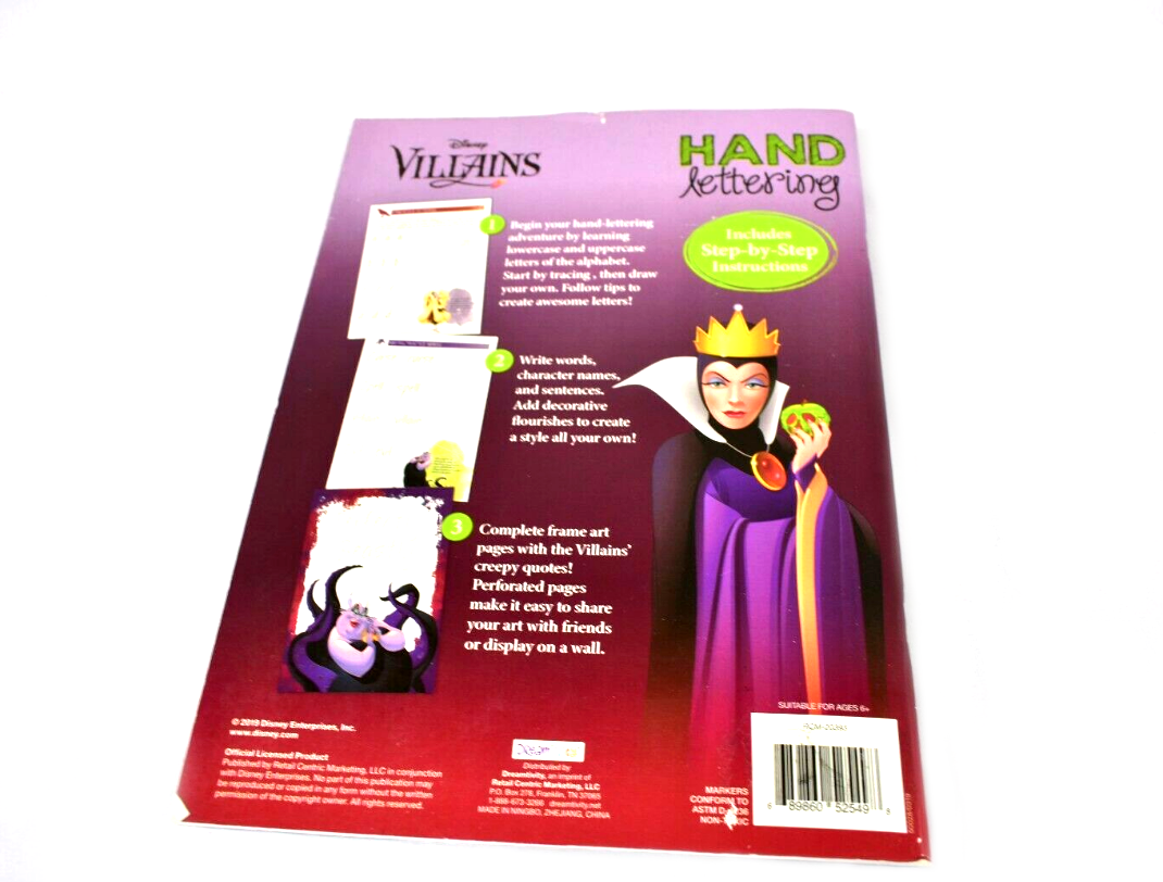 Disney Villains Hand Lettering Kit - Learn To Trace In Disney Villain ...