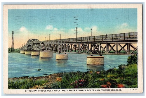 1943 Little Bay Bridge Over Pistaqua River Between Dover-Portsmouth NH ...