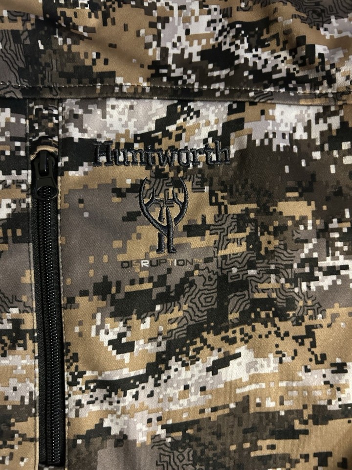 Huntsworth Mens Disruption Camo Heat Boost Windproof Soft Shell Hunting ...