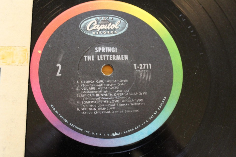 Vintage The Lettermen Spring! Vinyl LP 12" 1967 Capitol Black Pop Vocal ...