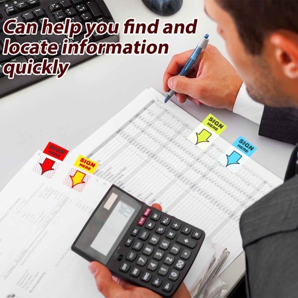 500pcs Sign Here Stickers,Labels Stickers Adhesive Sign Here Tabs Sign ...