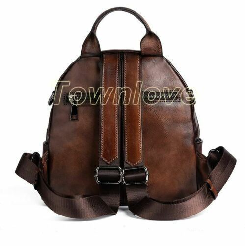 Women's Genuine Real Cow Leather Backpack Handbag Purse Satchel Travel ...