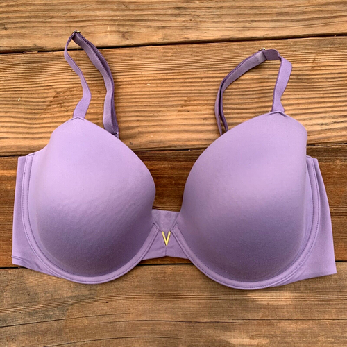Victoria's Secret Lined Demi Bra 36DDD Gold V Logo Purple Underwire | eBay