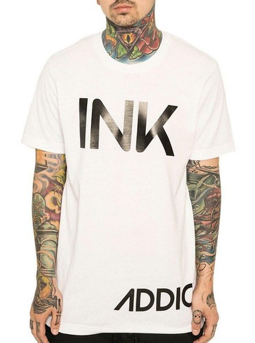 Tee Shirt InkAddict Pour Hommes Blanc / Noir Petit-4XLarge Tatouage | eBay