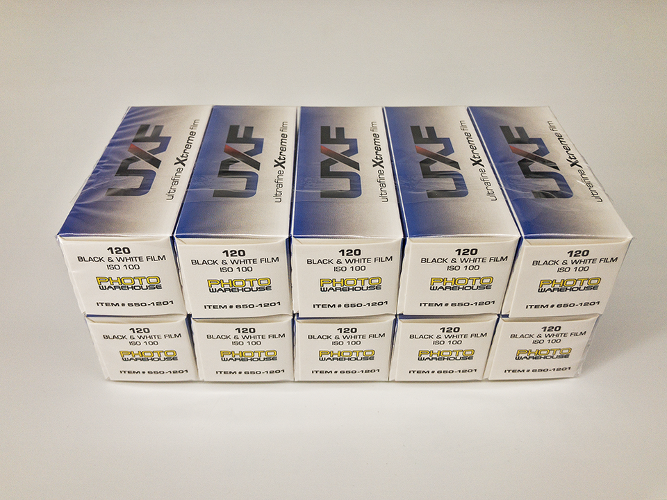 10 rolls - Ultrafine Xtreme Film 100 Speed Black and White 120 Format ...