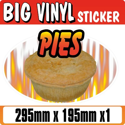 PIES BIG Exterior Catering PIE Photo Oval Decal Cut Food Sticker | eBay