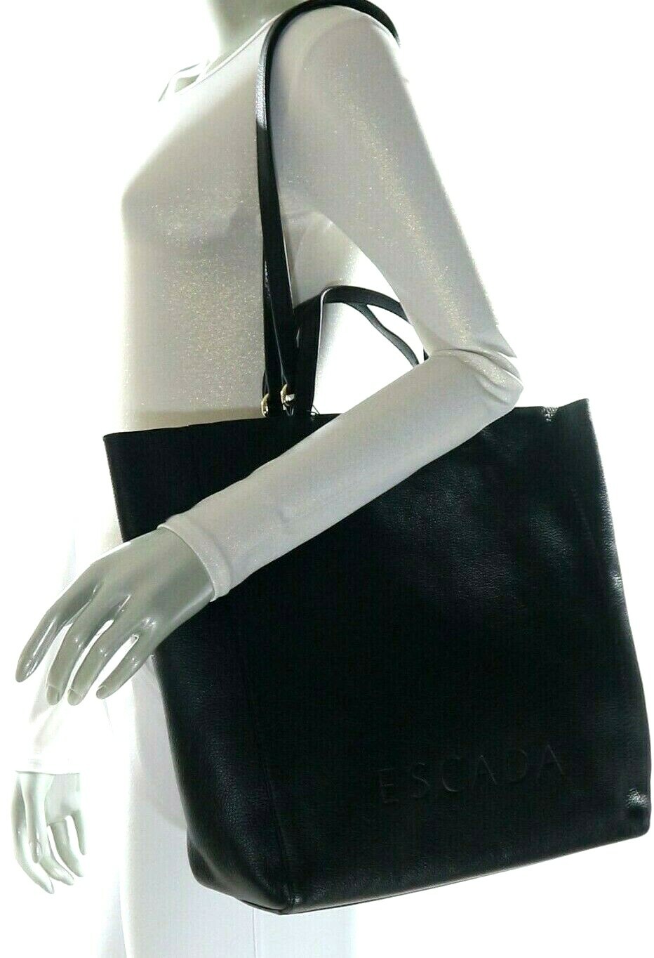 Escada Leather Tote Bag Handbag + Flat Wallet in Black NWT$848.00 | eBay