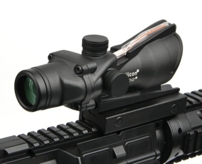 ACOG Red 4x32mm ACOG Fiber Optics Scope Chevron Reticle W Markings | eBay