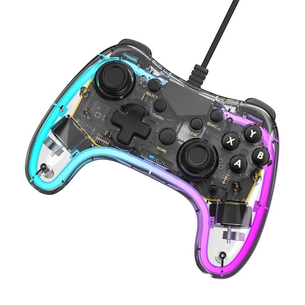 RGB Gamepad Anti-wear Rocker Wired Games Handle Gaming Accessories for ...