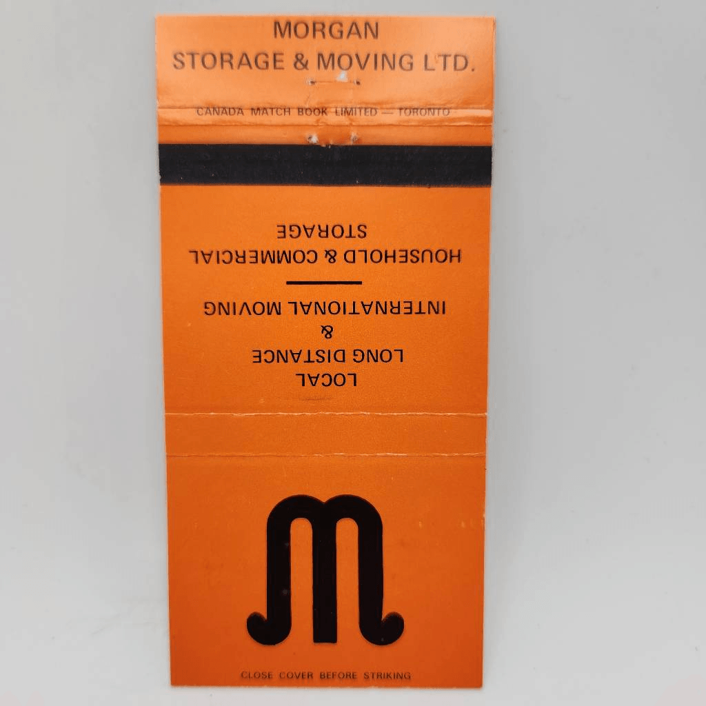 Vintage Matchcover Morgan Storage & Moving Ltd. Toronto Ontario Canada ...