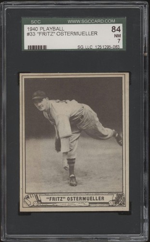 1940 PLAY BALL FRITZ OSTERMUELLER 33 NRMT SGC 7 BASEBALL BOSTON RED SOX ...
