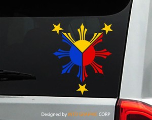 Philippine 3 colors Vinyl Car Decal Sticker 5" (h) w/ Filipino Flag ...