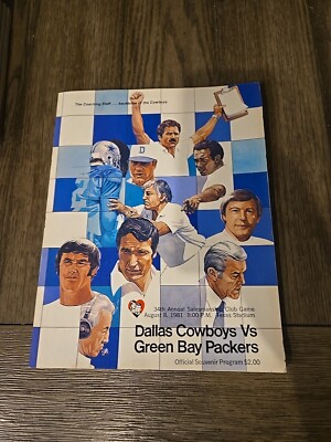Vintage Rare August 8 1981 Dallas Cowboys Green Bay Packers Program | eBay