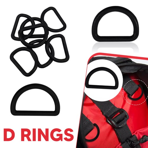 Plastic D Rings Loops Buckles 20 25 30 mm Webbing Bag Straps Fasteners ...