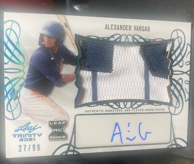 2021 Leaf Trinity Alexander Vargas Patch Auto New York Yankees 27/99 | eBay