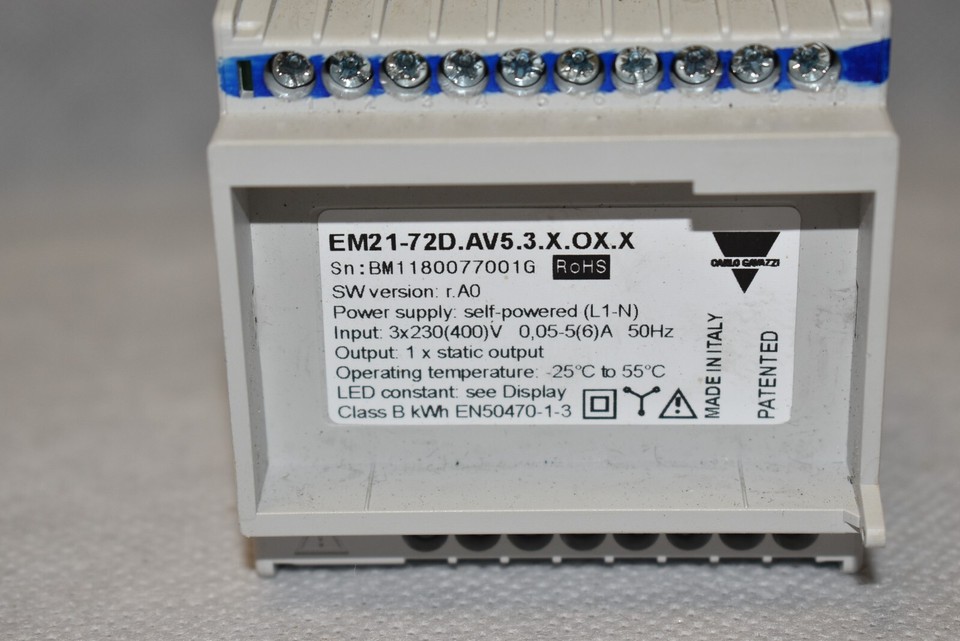 CARLO GAVAZZI - EM21-72D.AV5.3.X.OS.X 3-Phase Energy Meter | eBay