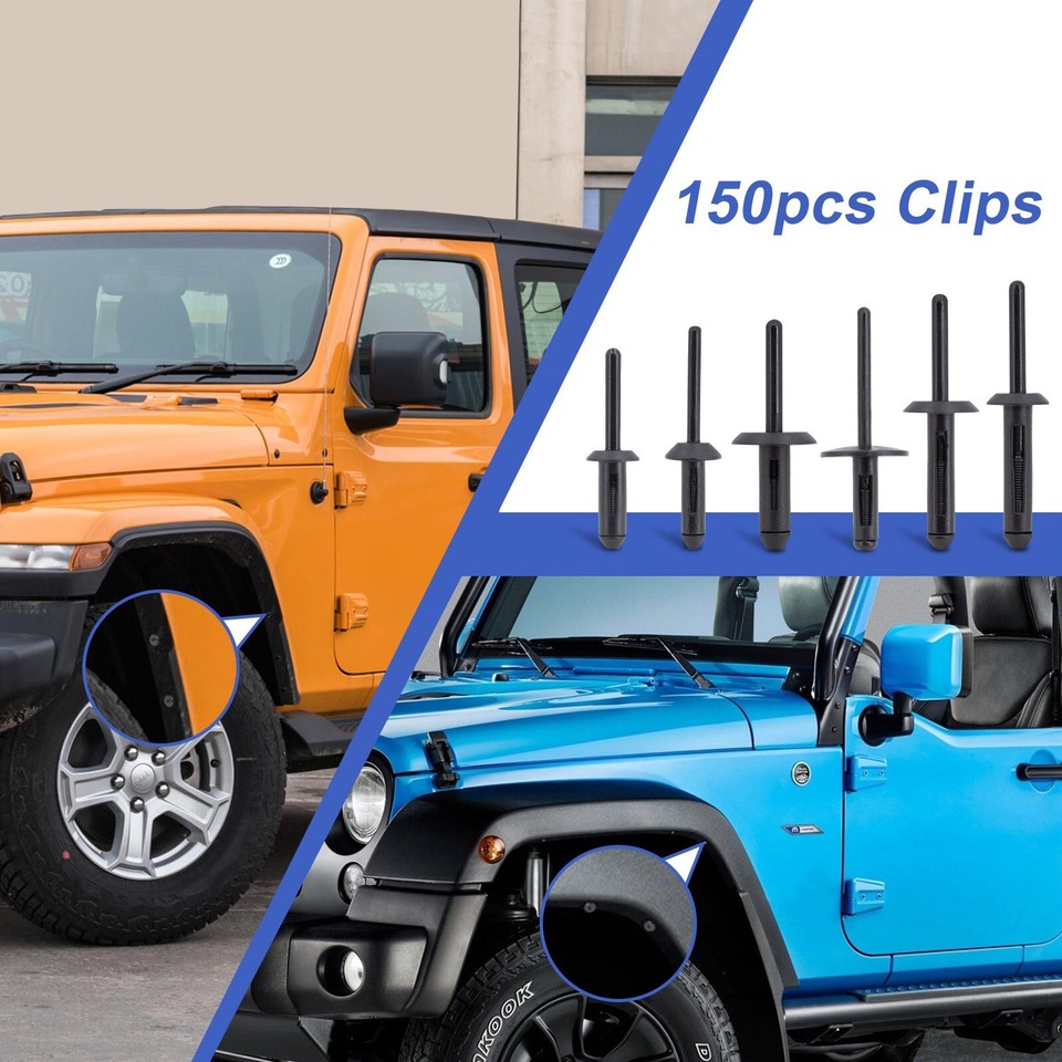 150Pcs Front Hood Bumper Nylon Blind Rivets For Dodge Challenger ...