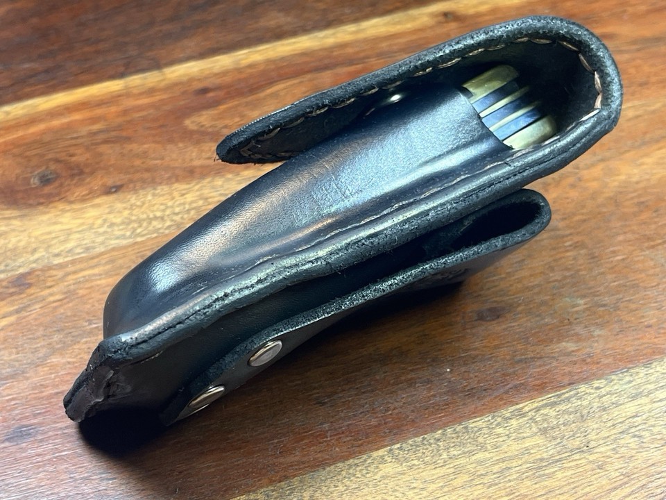 CUSTOM USA BUCK WOLVERINE 3 Blade Mod Knife + New Custom Thick Leather ...