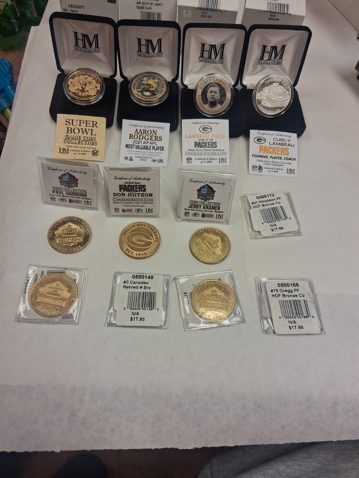 Highland Mint Green Bay Packer Coin Lot Of 12 | eBay