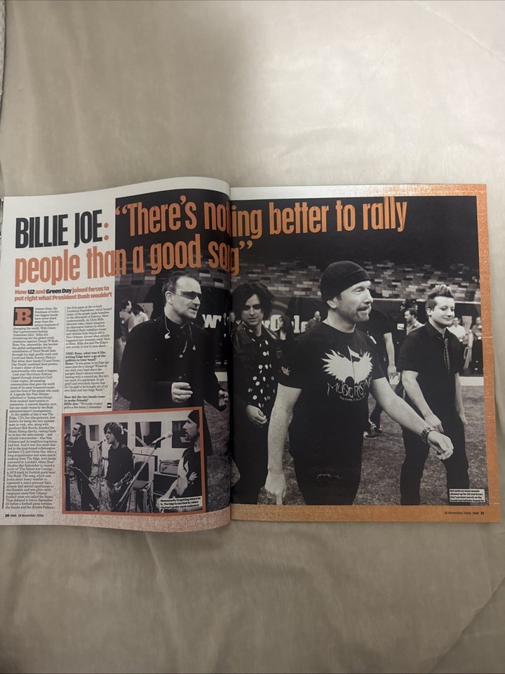 U2 Green Day NME UK Magazine Nov. 18, 2006 Bono My Chemical Romance ...