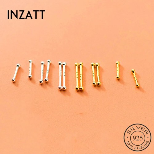 INZATT Real 925 Sterling Silver Ting Bead Stud Earrings For Fashion ...