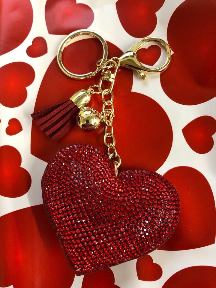 RED Valentine's Heart keychain gift keyring Christmas party favor love ...