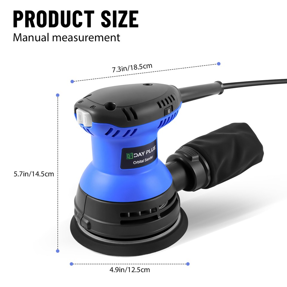 2000W Electric Random Orbital Sander 6 Speeds Rotary Palm Circular Disc ...