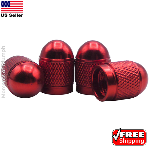 4X ALUMINUM BULLET STYLE TIRE/RIM VALVE/WHEEL AIR PORT COVER STEMS CAP ...