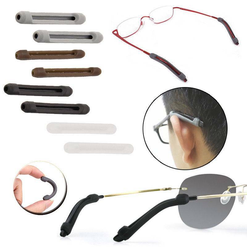 1-5Pair Anti-Slip Tip Ear Grip Silicone Temple Hook For Glasses ...